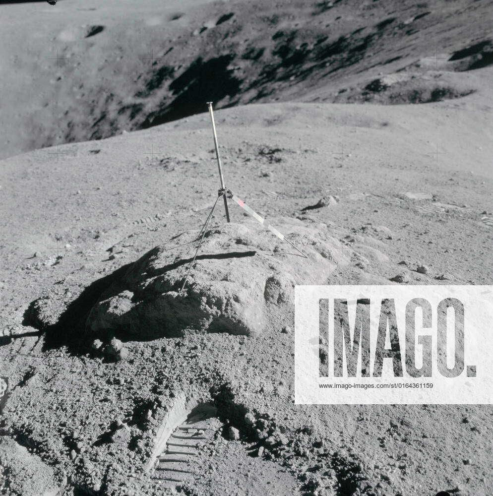 AS16-114-18412 (16-27 April 1972) --- The gnomon and color patch, one ...