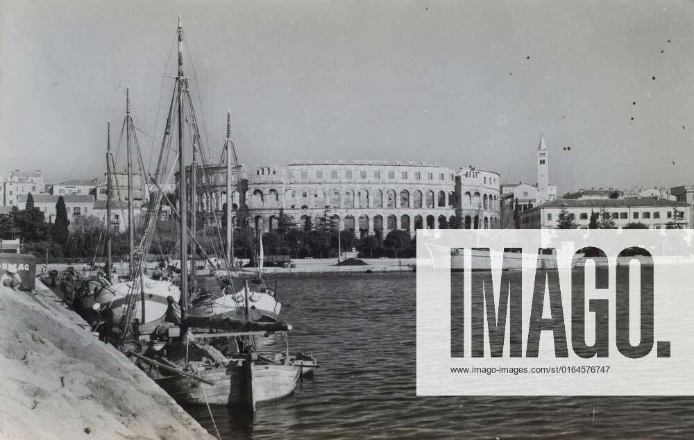 The Port of Pula, Croatia, Panoramic view of the port of Pula, Croatia ...
