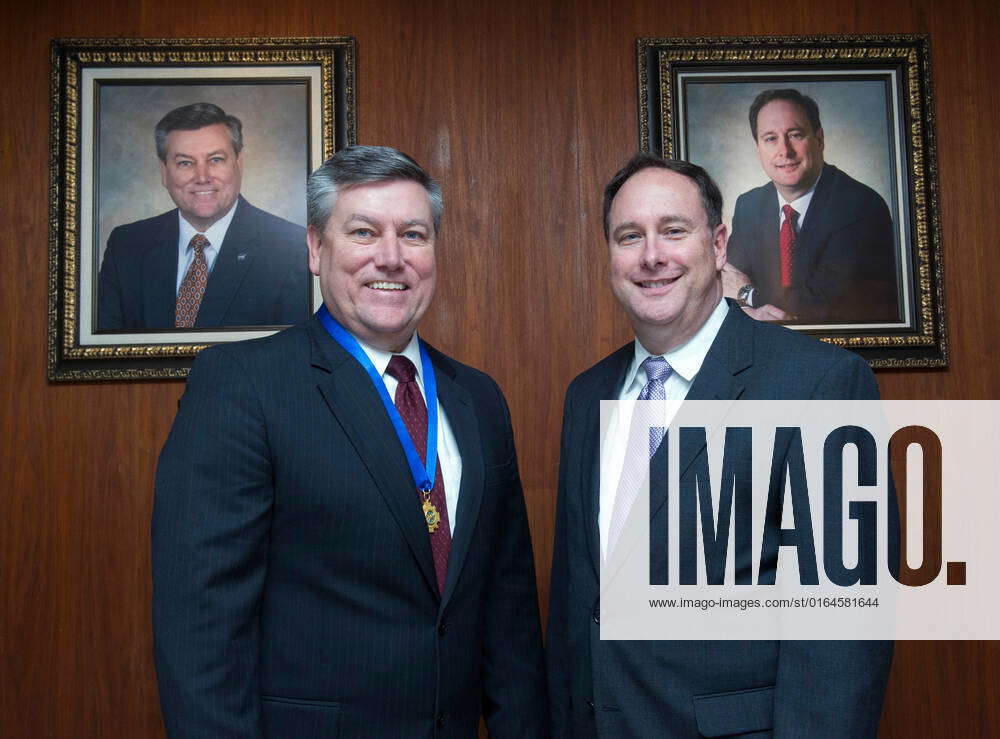 Former MSFC directors Patrick Scheuermann and Robert Lightfoot pose ...