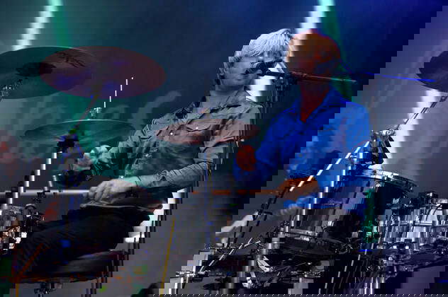 Steven Ansell of Blood Red Shoes live at the Fährmannsfest at the ...