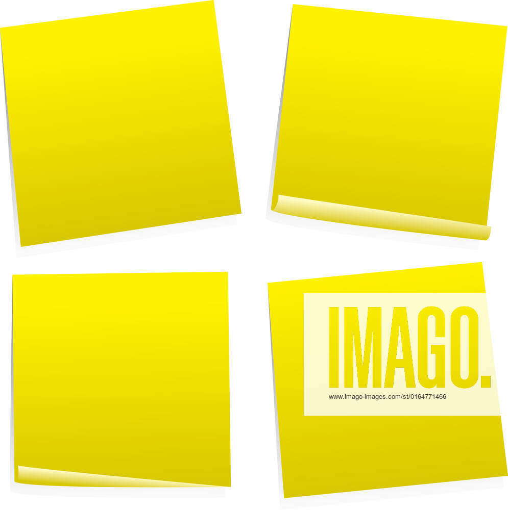 Post It Notes With Four Variation In Yellow With Room To Add Your Own Text
