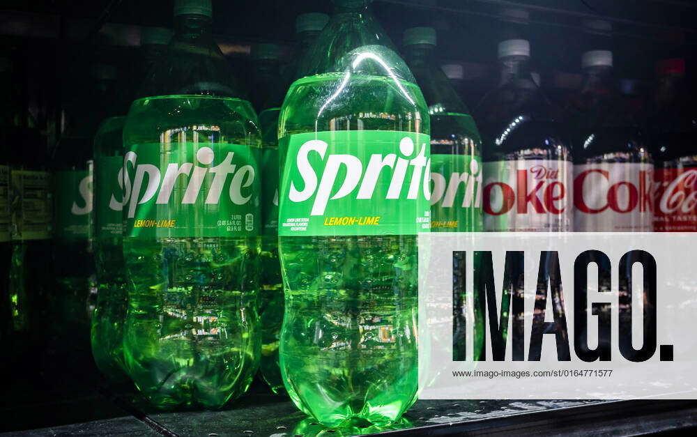 New packaging for Sprite Bottles of Sprite in their green plastic are ...