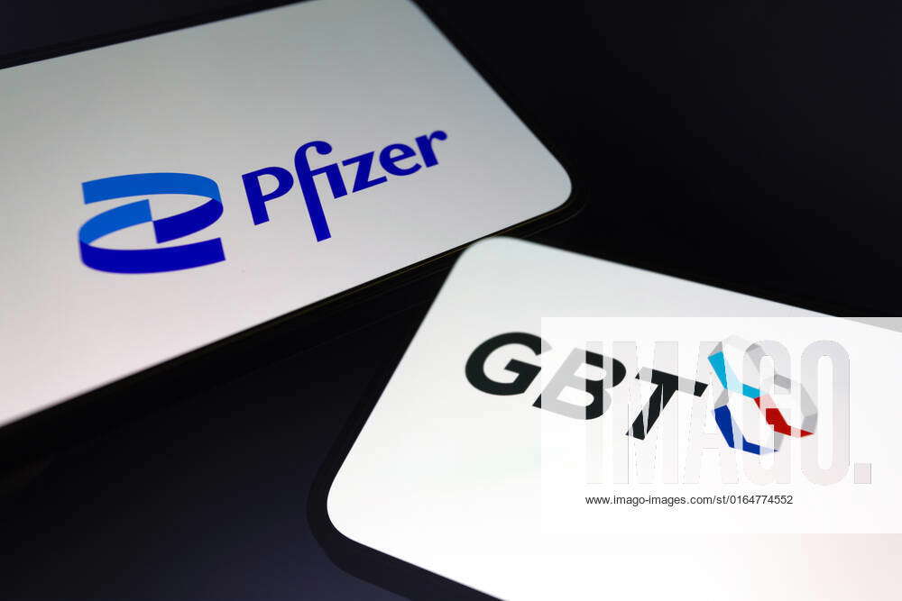 August 8, 2022, Asuncion, Paraguay: Pfizer and GBT logos displayed on ...