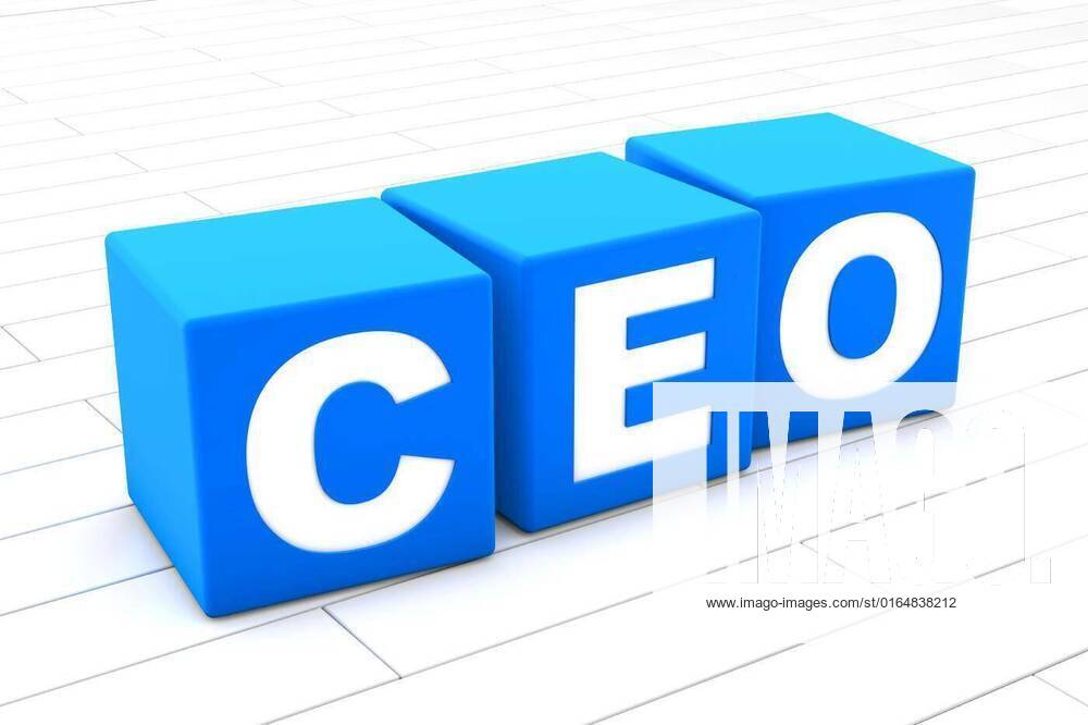 3D illustration of the word CEO, 3D rendered illustration of the word CEO made of cubes