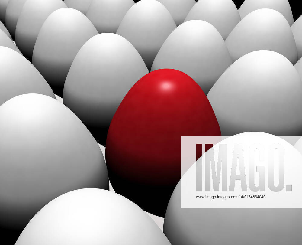 Solitary red egg among white