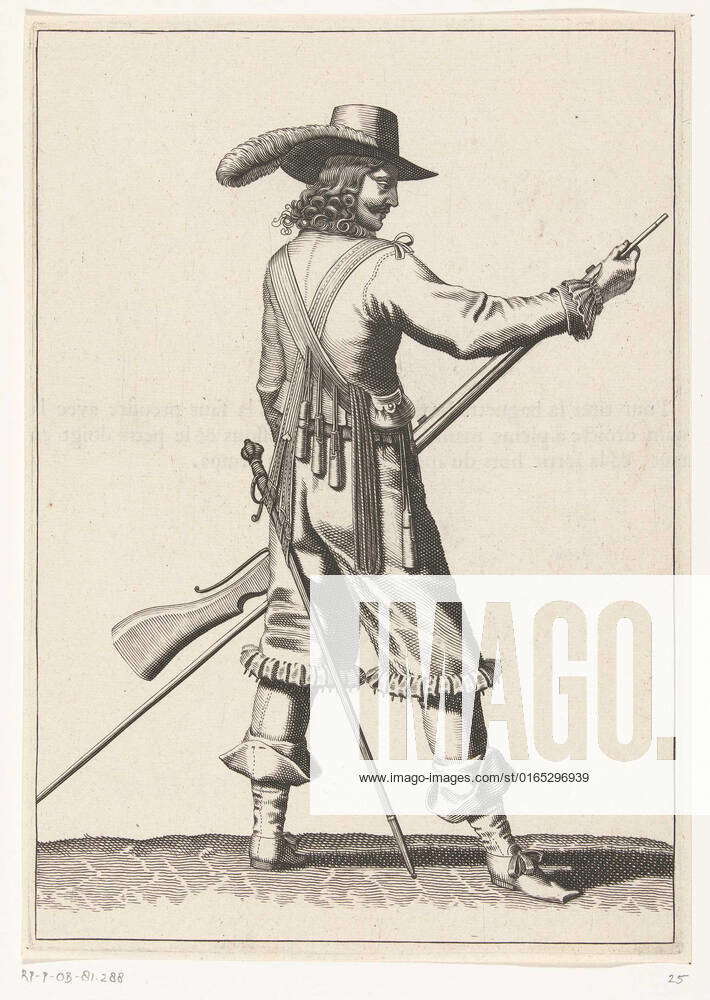 Soldier who gets his loading stick from the holder under the course of ...