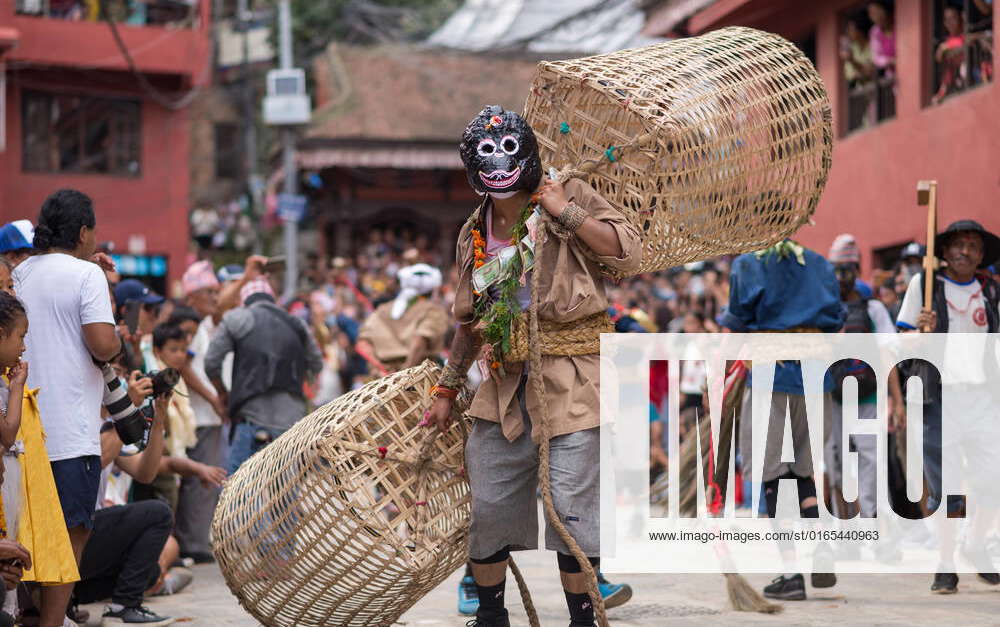August 13, 2022, Kathmandu, Nepal: A man dressed in a traditional ...
