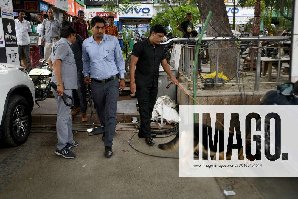 NOIDA, INDIA AUGUST 13: Noida local intelligence units along with a dog ...