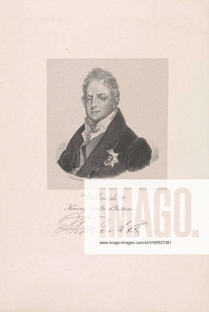 Portrait of Willem IV, king of the United Kingdom. The portrait carries ...