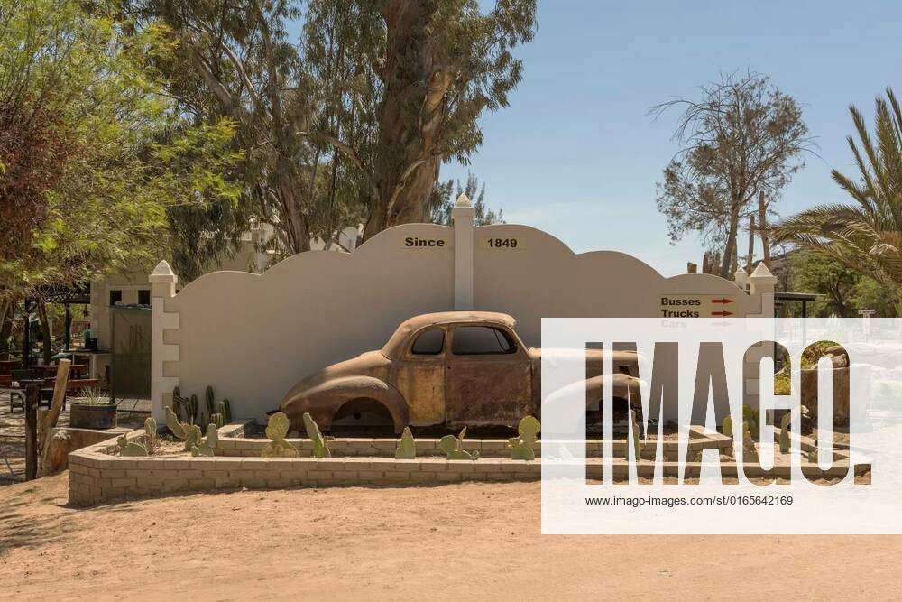 Old car on the Goanikontes oasis, Namibia, old car on the Goanikontes ...