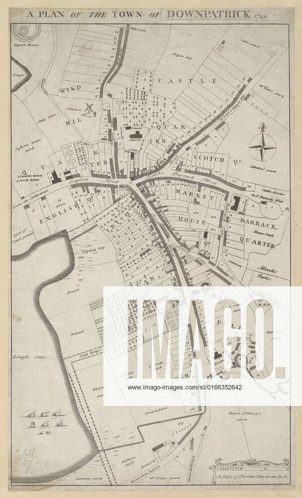 A Plan Of The Town Of Downpatrick 1729. Maps K.Top.52.47.1. Place of ...