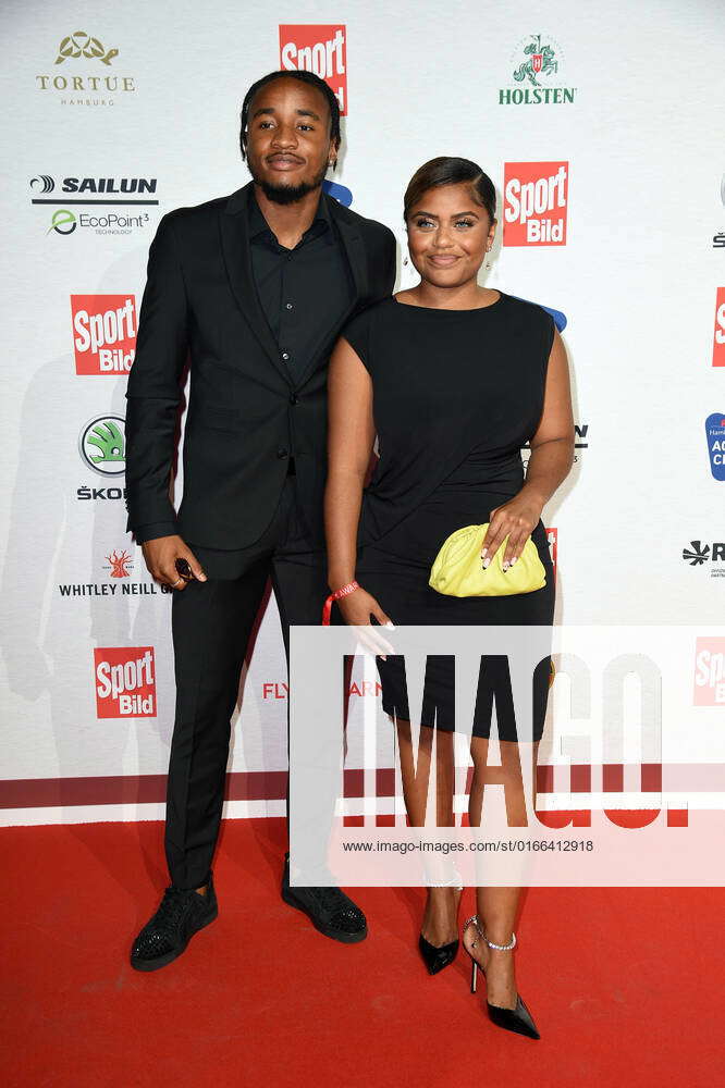 Christopher Nkunku with girlfriend Amelie Kalombo at the SPORT BILD ...