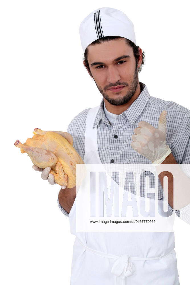 Portrait of a butcher, model released, 3994171, 30-35 years, apron ...