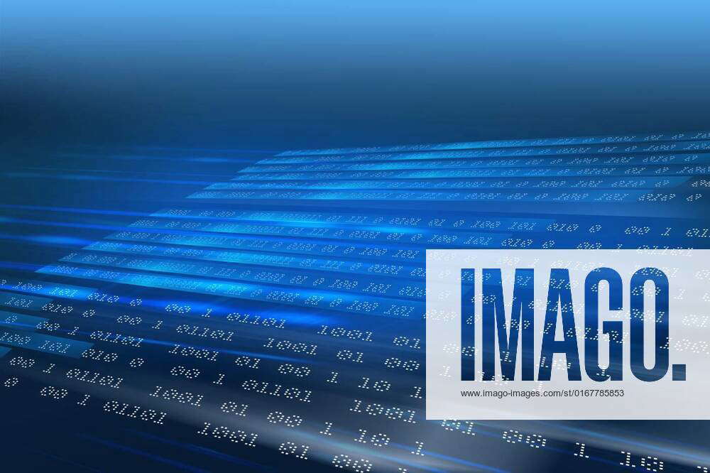 Binary code blue background, digital data transmission concept series ...