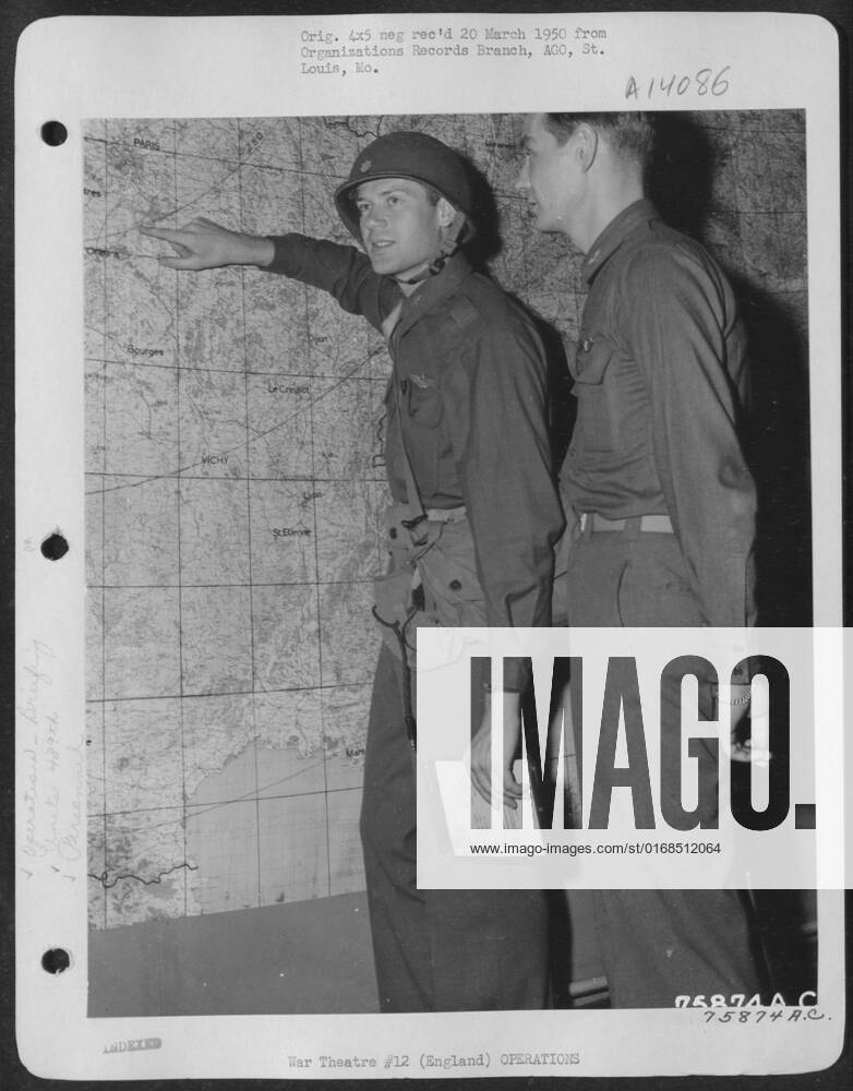 Colonel Young Points Out A Future Target To A Member Of The 439Th Troop ...