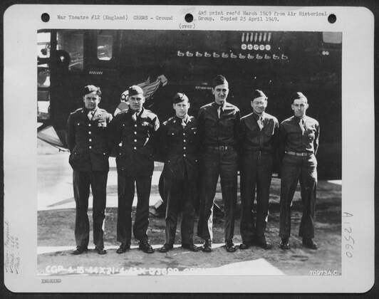 A Ground Crew Of The 68Th Bomb Squadron, 44Th Bomb Group, Pose Beside ...