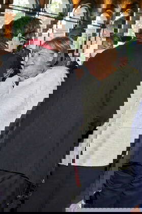 Birgit Hone and Angela Merkel at the ceremony for the 1100th ...