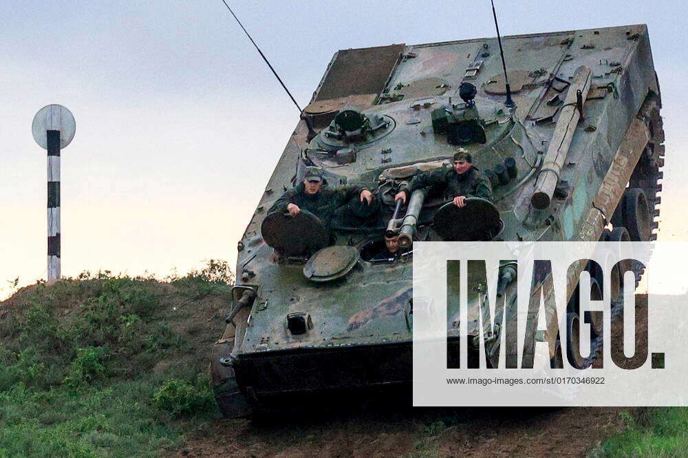 VOLGOGRAD REGION, RUSSIA – OCTOBER 3, 2022: A BMP-3 infantry fighting vehicle is seen during a