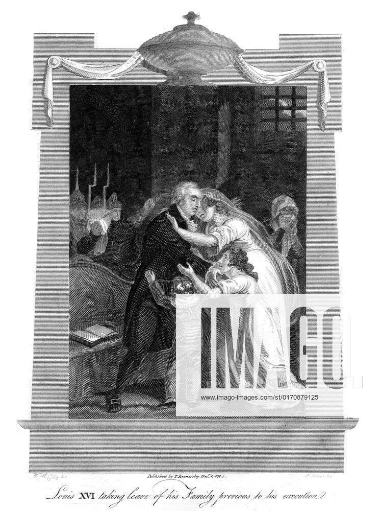 Louis XVI taking leave of his family previous to his execution , 1793 ...