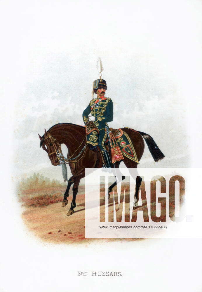 3rd Hussars, 1889. A print from a supplement of The Army and Navy ...