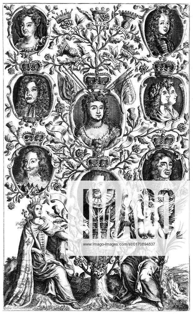 Queen Anne s (1665-1714) family tree. Anne, Queen of Great Britain and ...