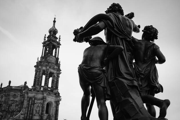 Cathedral Sanctissimae Trinitatis in Dresden at sunset, 12 10 2022 ...