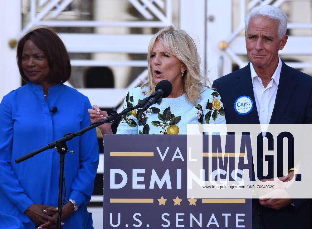 U.S. First Lady Jill Biden Campaigns With Val Demings And Charlie Crist ...