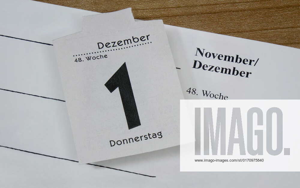 Wochenkalender und Kalenderblatt 1. Dezember Wochenkalender und ...