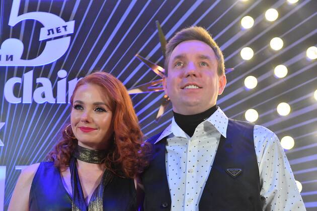 Moscow. The singer Lena Katina with the spouse Dmitry Spiridonov at the celebration of the