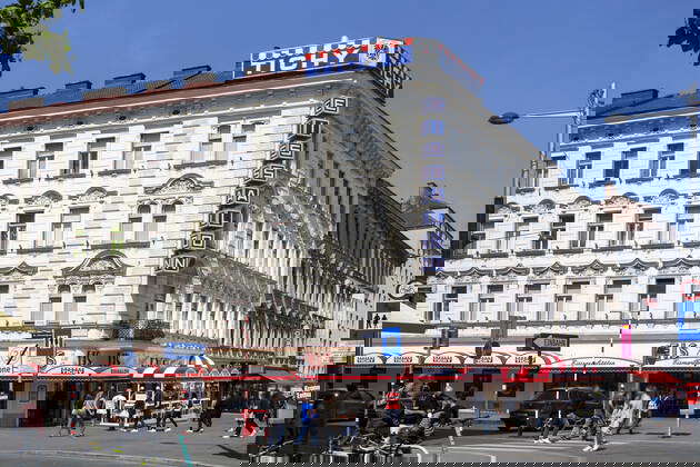 Ice cream parlor Tichy, Reumannplatz, Vienna, Austria