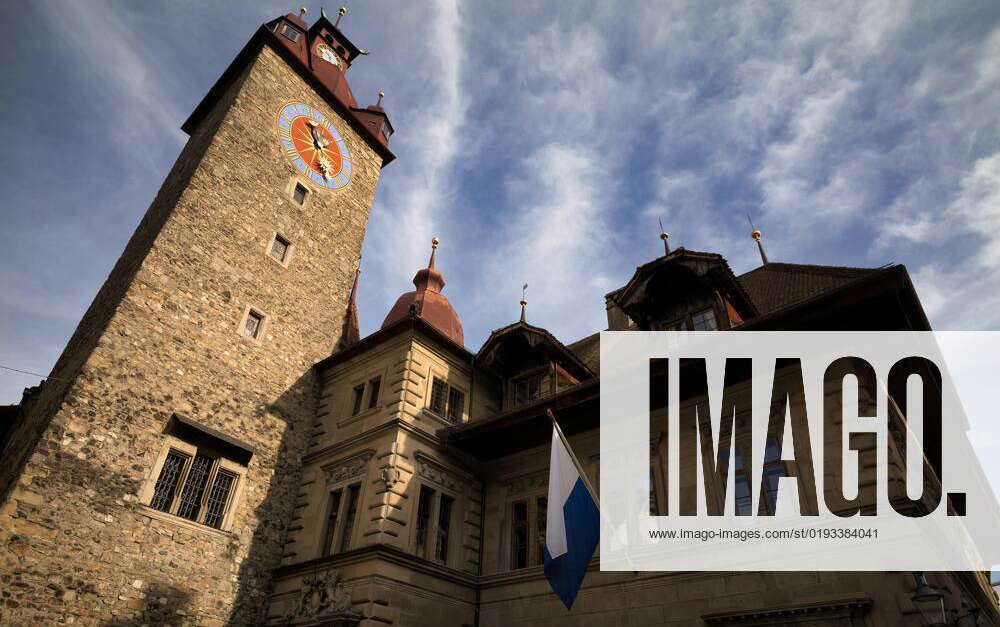 town hall tower, City hall, old town, Lucerne, Switzerland, Europe