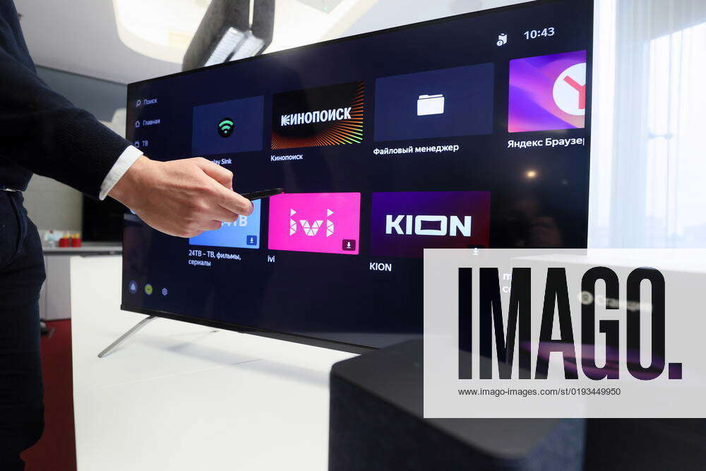 RUSSIA, MOSCOW - NOVEMBER 8, 2022: Yandex s first smart TV set with ...