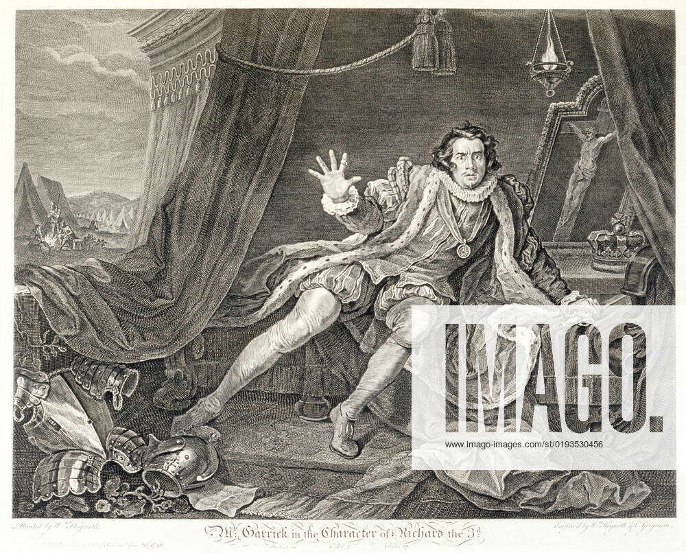 The actor David Garrick in the role of Richard III, 1746. Artist ...
