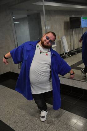 Moscow. The dancer Dmitry Krasilov at a concert by a birthday of MUZ-TV ...