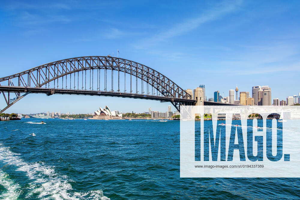 Sydney Harbor Bridge. Boat trip Australia. Sydney is the capital of New ...