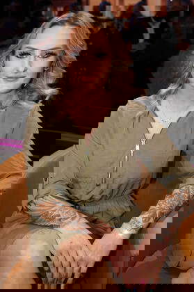 Maria Thamm at the recording of the MDR rbb talk show Riverboat in ...