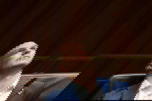 DAVID POCOCK SENATE, Independent Senator David Pocock reacts during ...