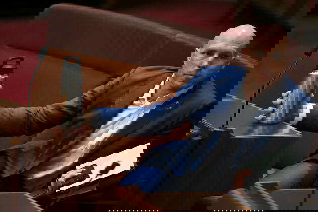 DAVID POCOCK SENATE, Independent Senator David Pocock reacts during ...