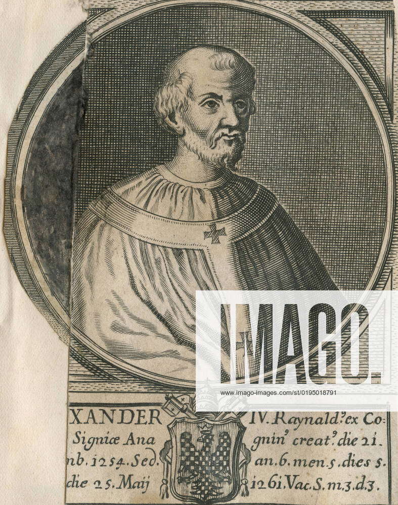 Portrait of Pope Alexander IV, engraving from the Summorum Romanorum ...