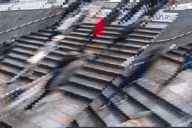Russia, Moscow. A pedestrian underpass on Arbat Square