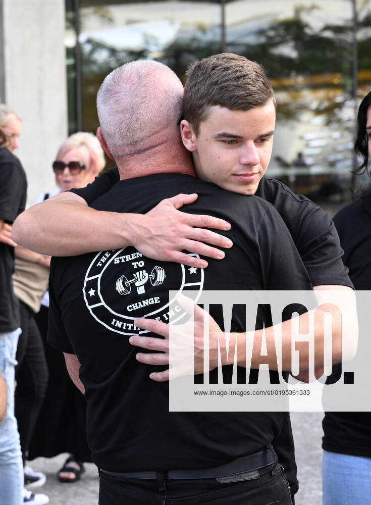 LYNDEN ROBY COURT, Kent Payne (centre), father of victim Harrison Payne ...