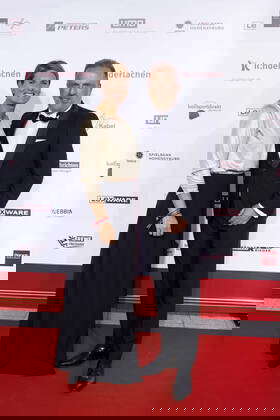 Track and field athlete Katrin Krabbe and her partner Karsten Fluhr at ...