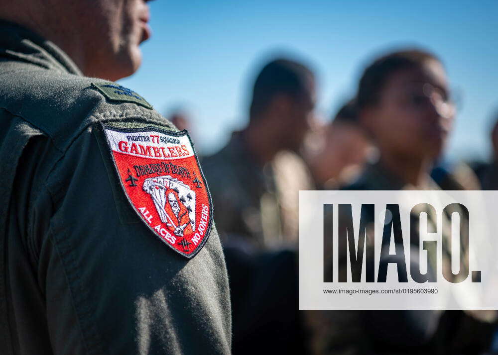 A U.S. Air Force 77th Fighter Squadron patch is worn to recognize the U ...