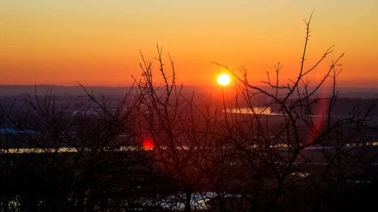 Beautiful sunset near Winzer-Danube-Bavaria-Germany