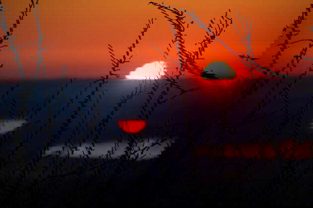 Beautiful sunset near Winzer-Danube-Bavaria-Germany