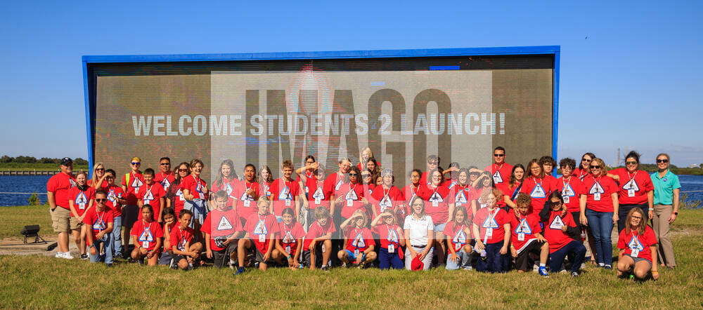 Students to Launch KSC Visit. A group of students and their chaperones ...