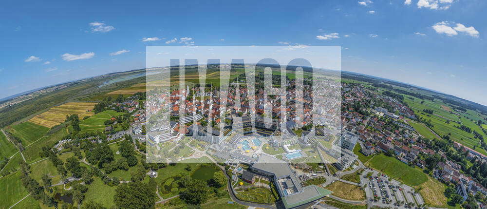 The region around the spa town Bad Buchau in aerial view Bad Buchau at ...