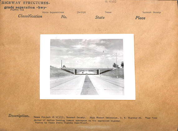 Ripy Street Underpass, U.S. Highway 81. Original caption: Texas Project ...