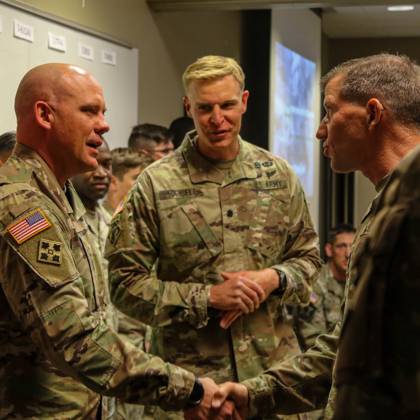 Maj. Gen. David Hodne, commanding general of the 4th Infantry Division ...