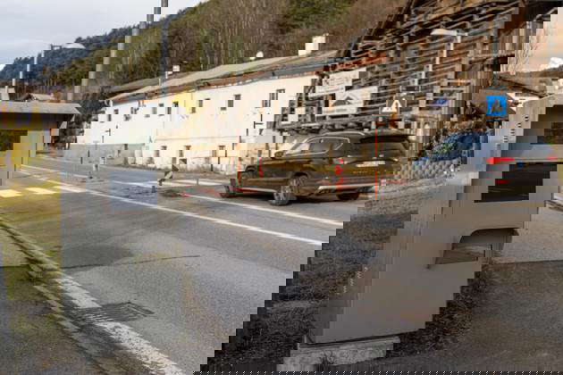Tyrol, Austria - 8 January 2023: Speed camera for speed control on a ...